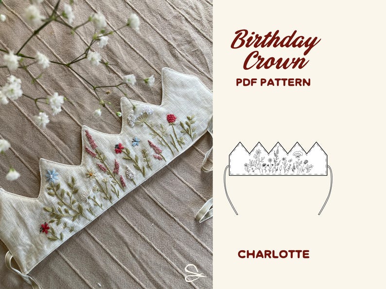Sewing Pattern & Tutorial LOUISE – Birthday Crown With Floral ...