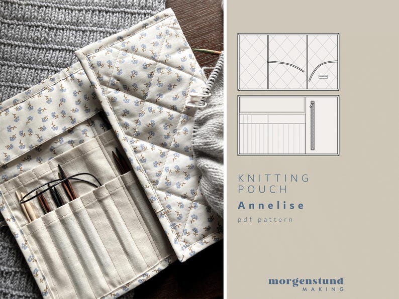 Knitting Organizer Sewing Pattern Annelise – PDF Tutorial and Template ...