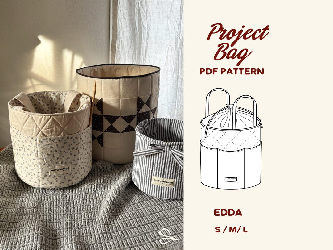 Structured Project Bag Sewing Pattern PDF | Knitting & Crochet Project ...