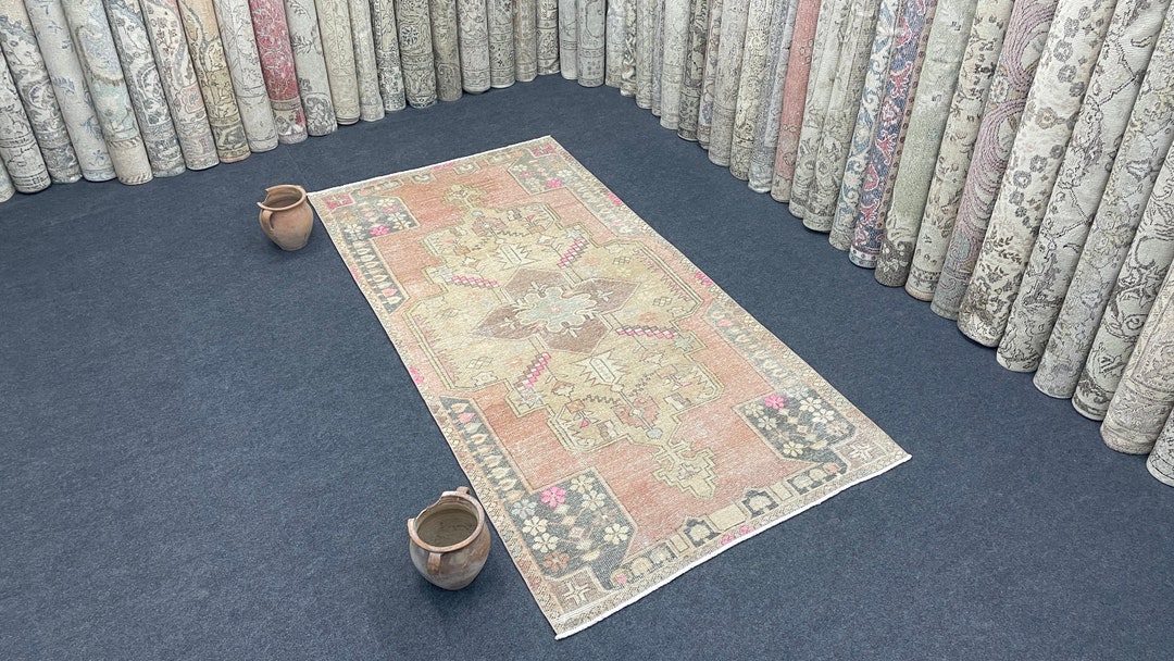 4x8 Faded Oushak Rug Vintage Area Rug Turkish Rug 4x8 Boho - Etsy