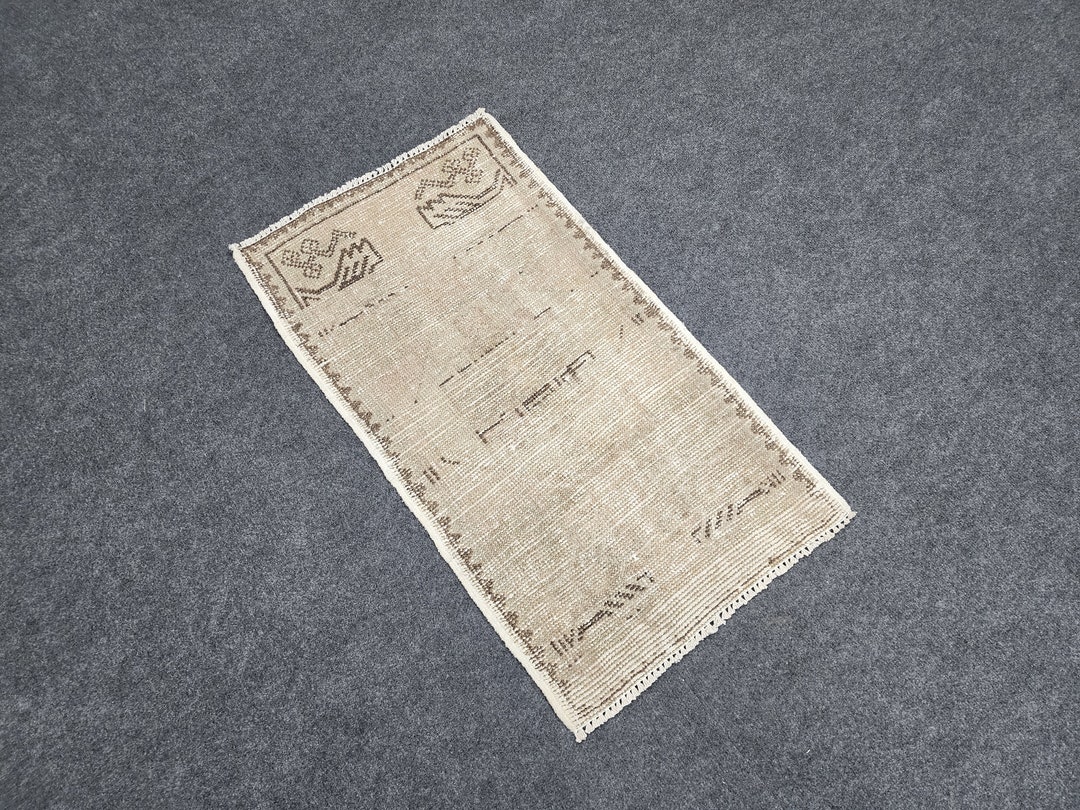2x3 Vintage Rug, Oushak Faded Rug, Neutral Turkish Rug, Oriental Rug ...