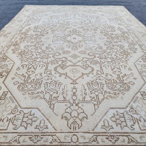 3x5 Neutral Area Rug, Beige Brown Rug, Oushak Rug, Vintage Rug, Turkish ...