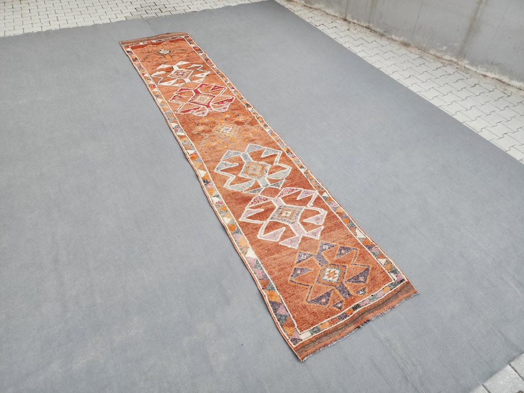 3x13 Extra Long Runner, Oushak Runner Rug, Turkish Runner, Vintage ...