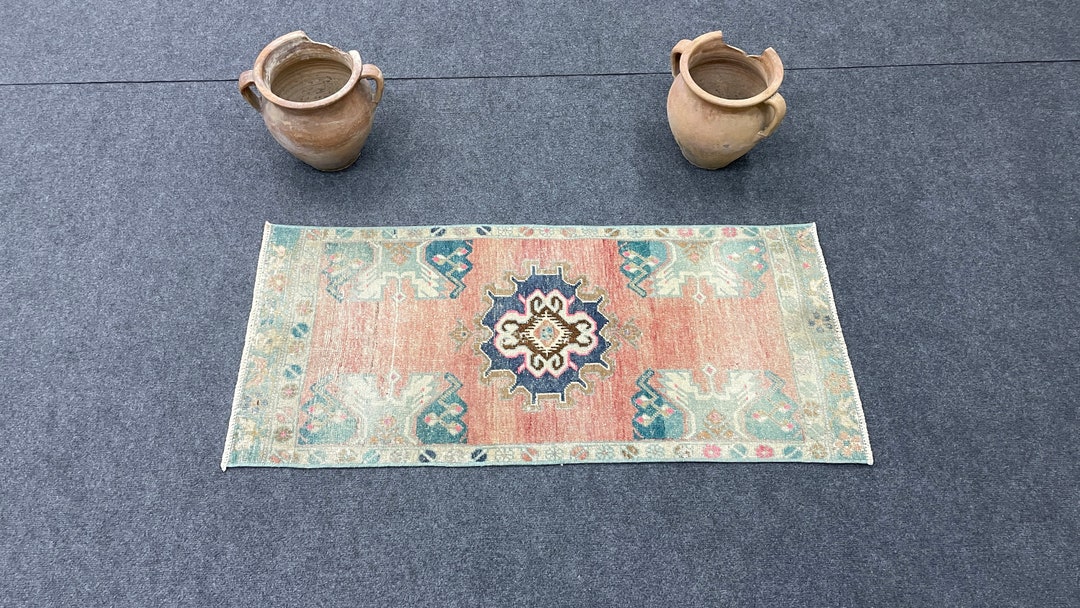 2x3 Small Rug, Small Oushak Rug, Vintage Turkish Rug, Faded Rug, 2x3 ...