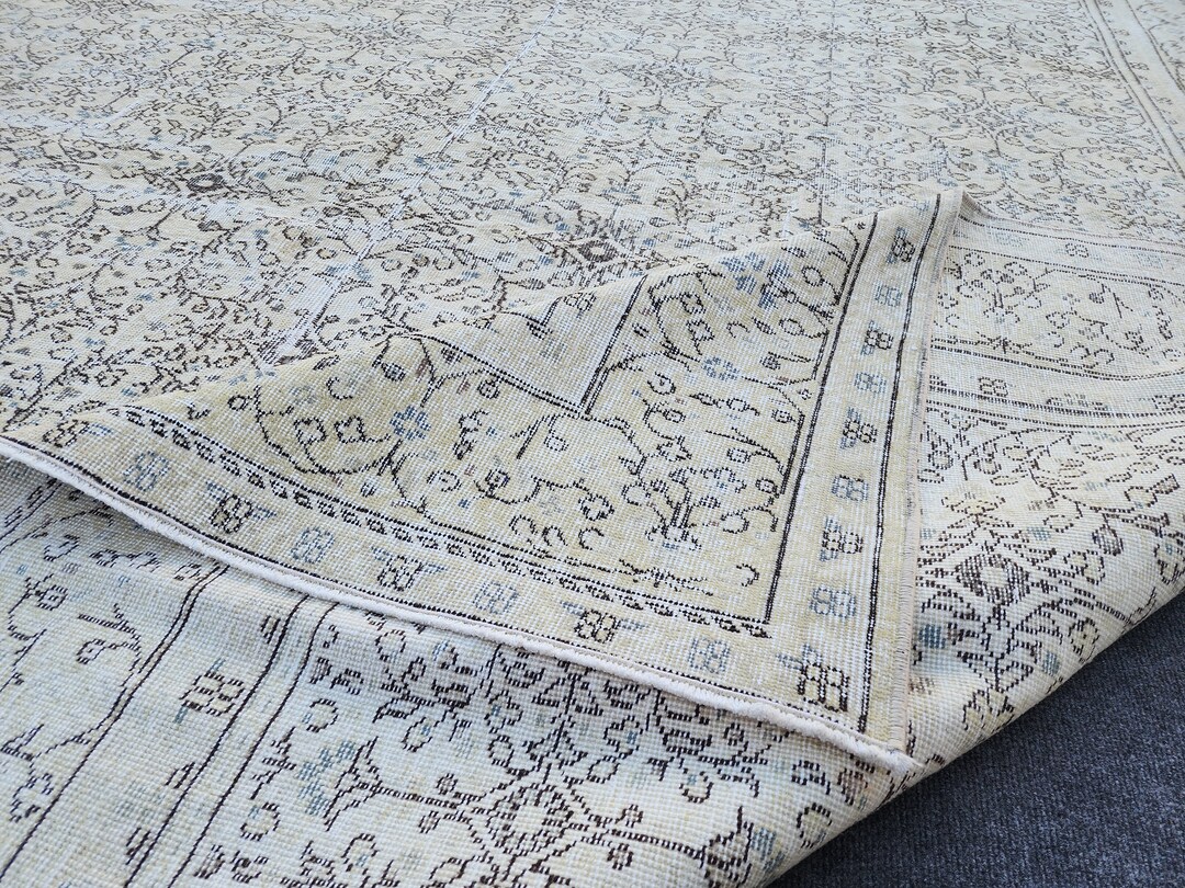9x12 Neutral Large Rug, Vintage Area Rug, Beige Turkish Rug, Large ...