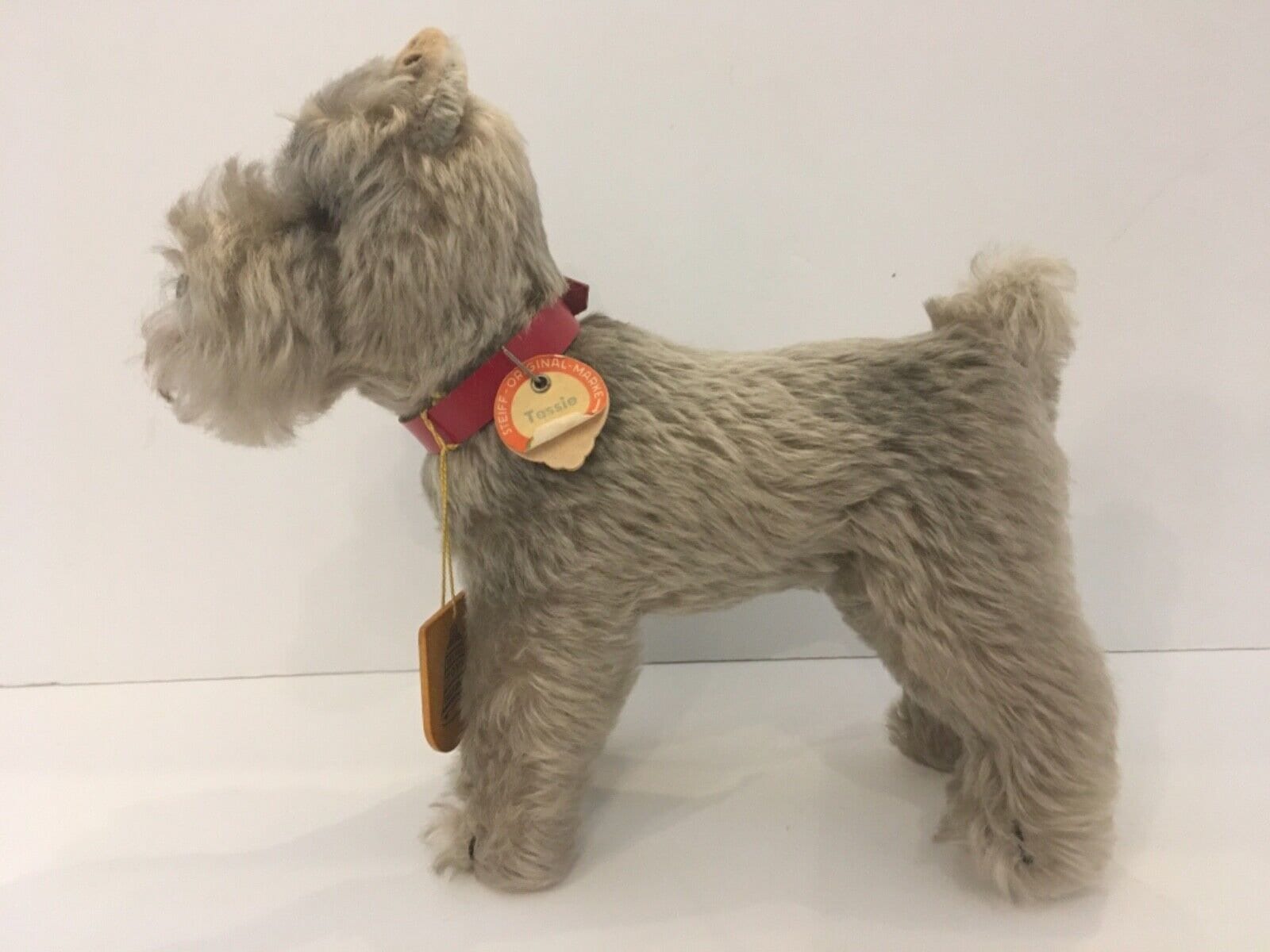 Vintage Steiff Tessie Plush Dog W Hanging Label & Fao Schwarz Wooden ...