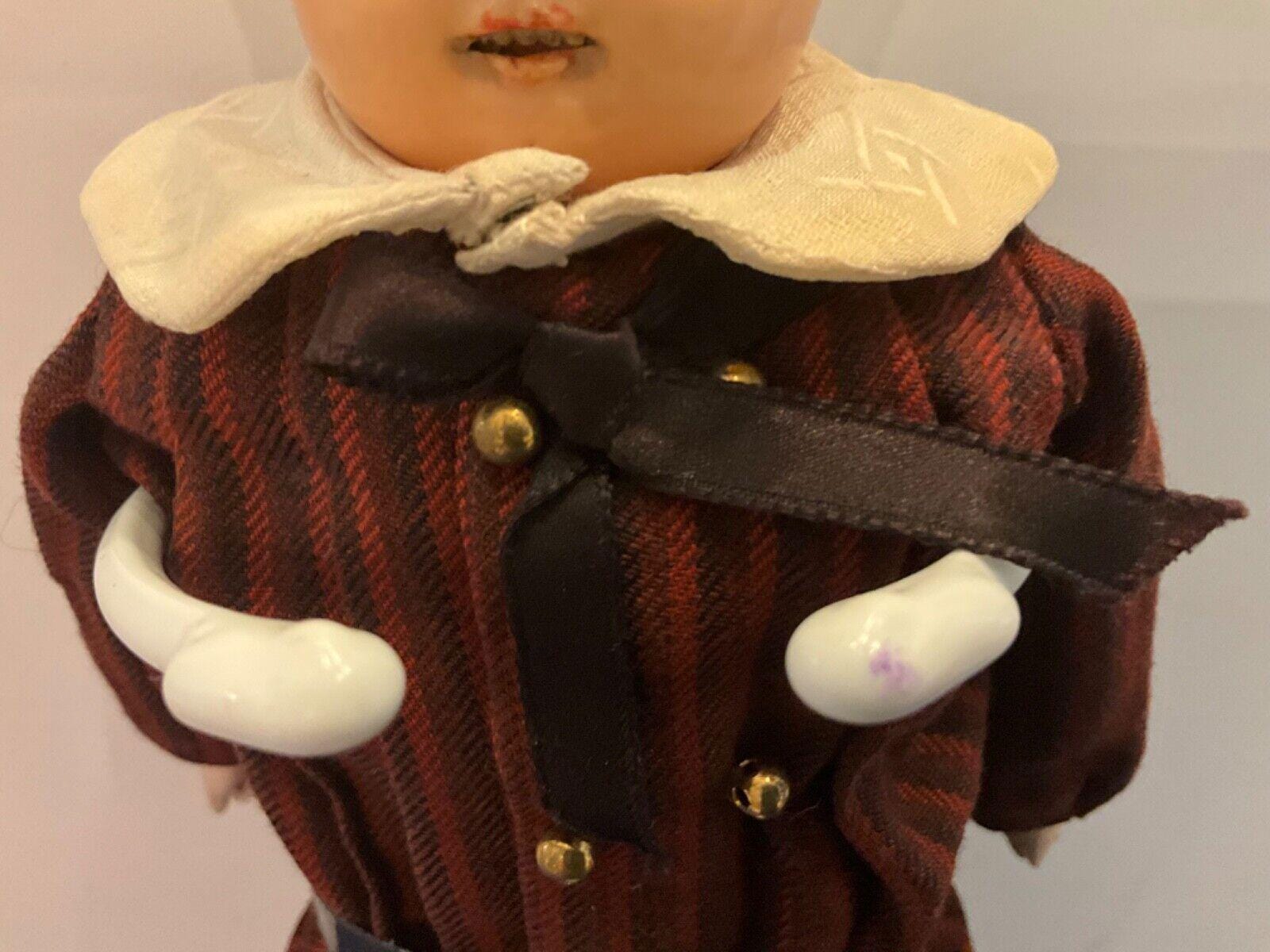 Antique German 14 Celluloid Head Glass Eyed Molded Hair Open Mouth Boy ...