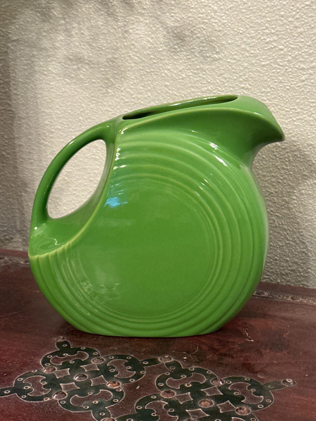 Fiesta Homer Laughlin Vintage Large Green Disk Pitcher - Etsy