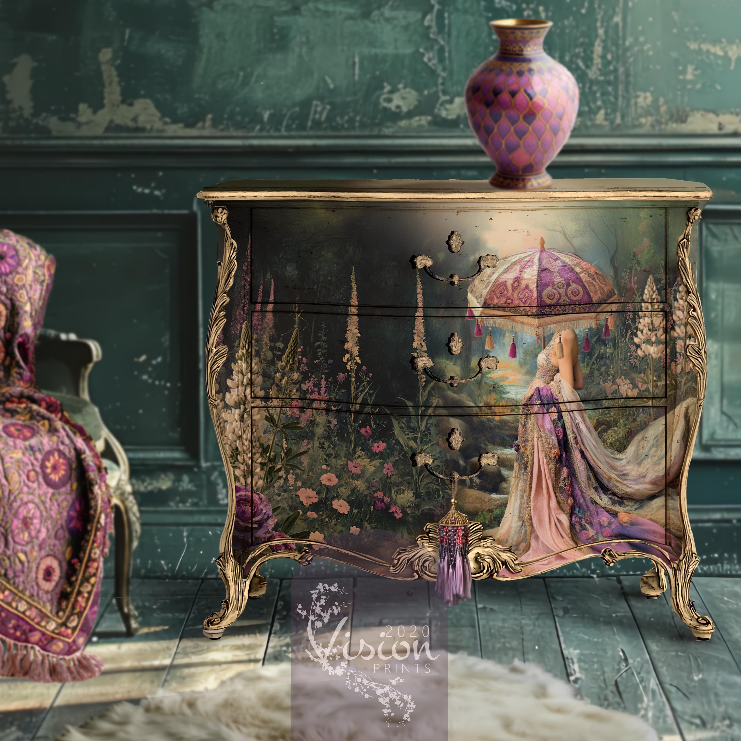 Floral Landscape & Portrait Art: Fantasy Garden Gala Diptych (digital ...