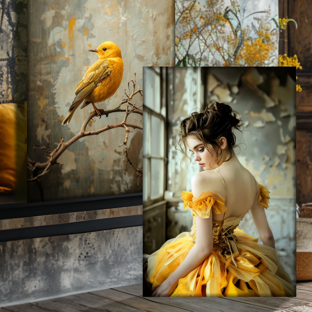 Ethereal Woman Art Print Set Nature Rustic Romantic Wall Décor Download ...