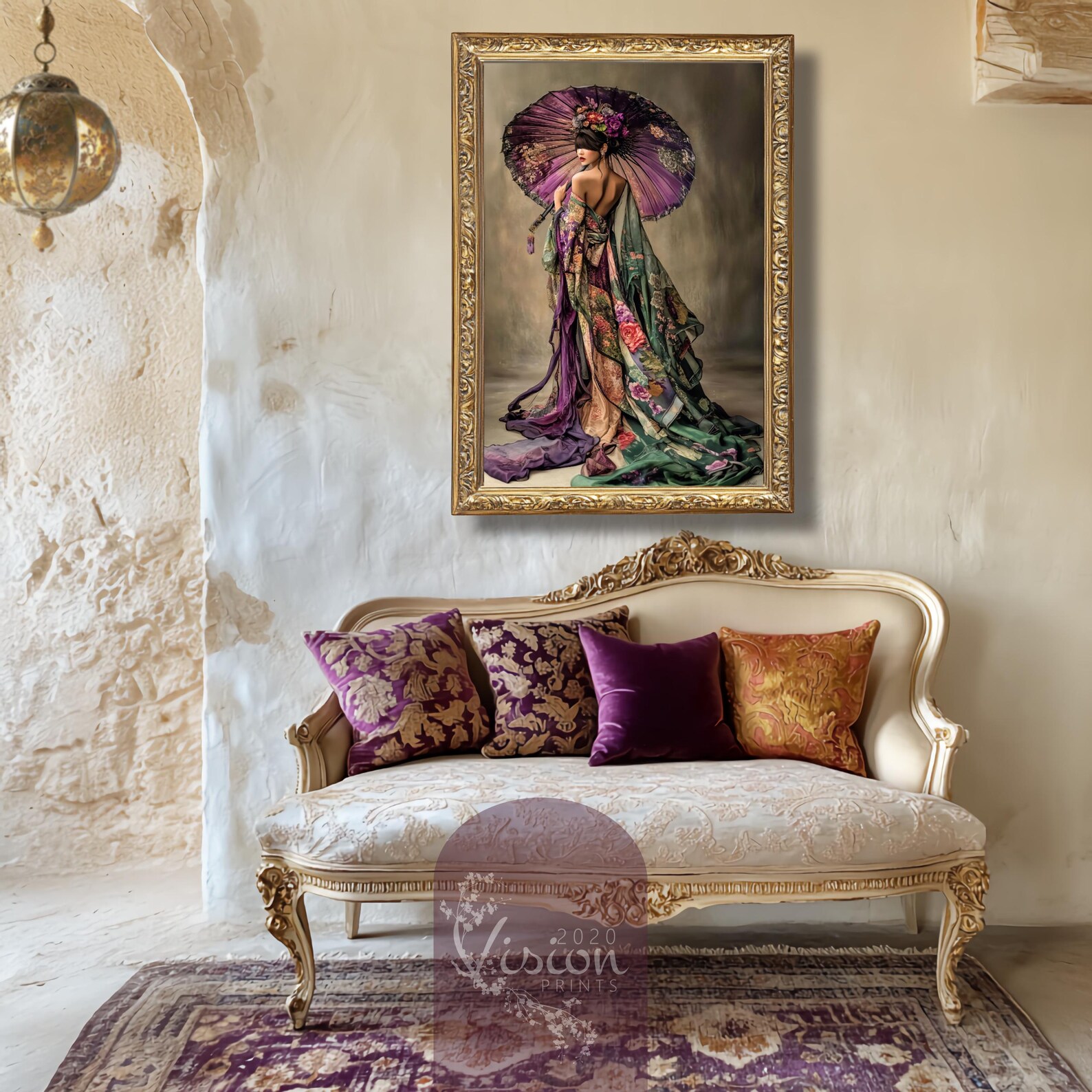 Geisha & Bird Chinoiserie Art Prints: Oriental Decoupage (digital ...