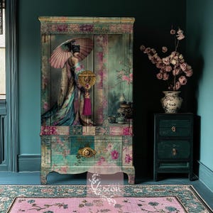Oriental Aesthetics Geisha Bird Patterns Still Life Floral Large Wall ...