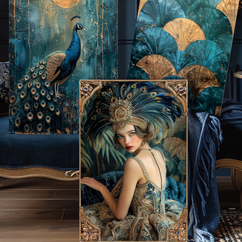 Art Deco Peacock - Etsy