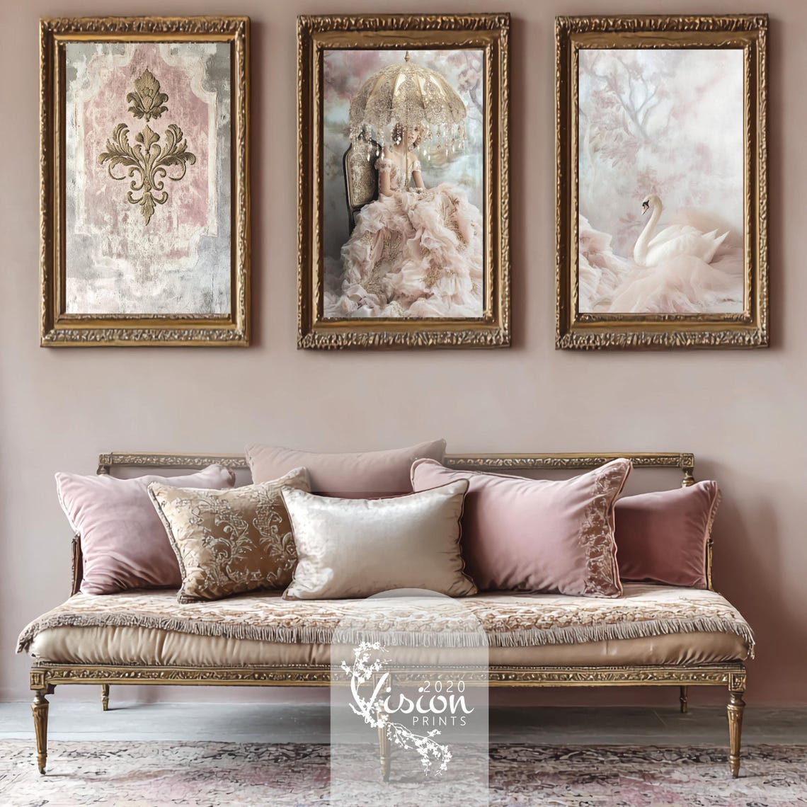 Swan Portrait Printable Wall Art Set: Ethereal Fantasy Diptych (digital ...