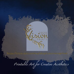 Royal Blue Printable Elegant Portrait & Abstract Floral Large Wall Art ...