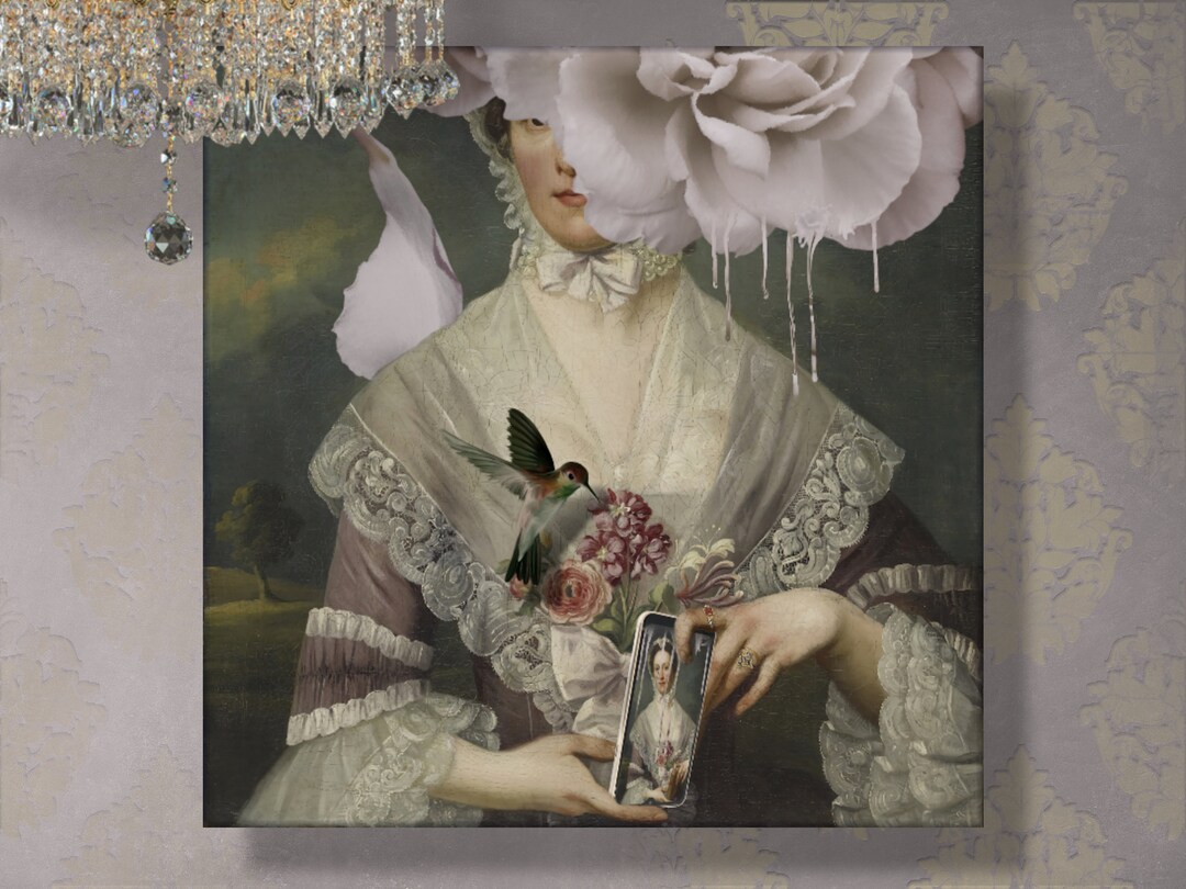 Large Vintage Print, Repurposed Original Vintage Art Portrait ...