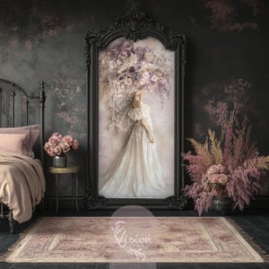 Lilac Blooms Portrait: White Dove, Rustic Floral Art (digital Download ...