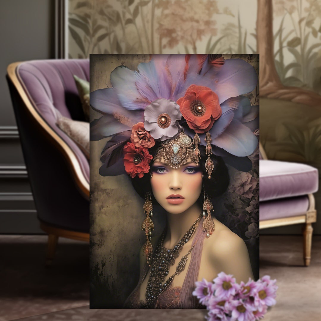 1920's Flapper Inspired, Beautiful Adorned Woman, Statement Jewellery ...