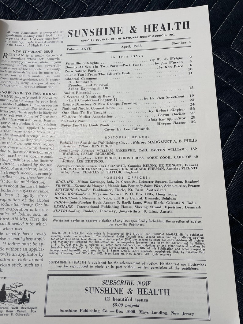 Vintage 1958 Sunshine & Health Nudest Magazines lot of 4 - Etsy Australia