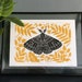 Original 'moth' Lino Print Prints Home & Living - Etsy