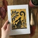 Original 'spring Hare' Lino Print Prints Home - Etsy UK