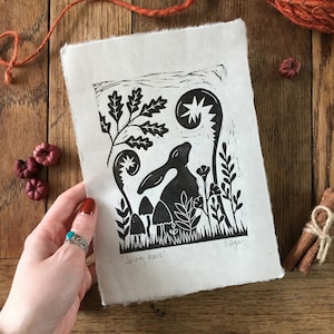 Original 'spring Hare' Lino Print | Home Decor | Wall Art | Home ...