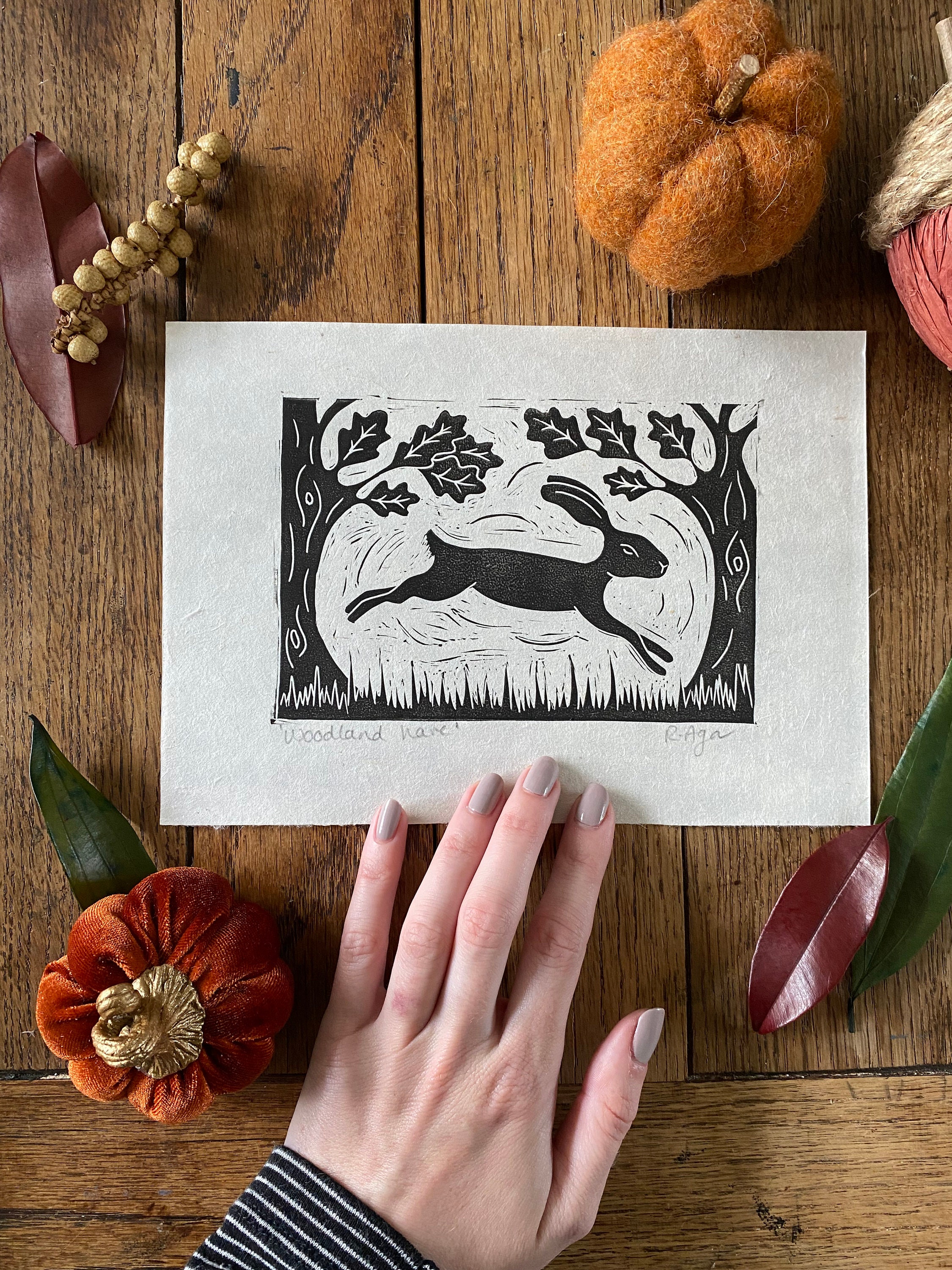 Original 'woodland Hare' Lino Print, Home & Living, Original Wall Art ...