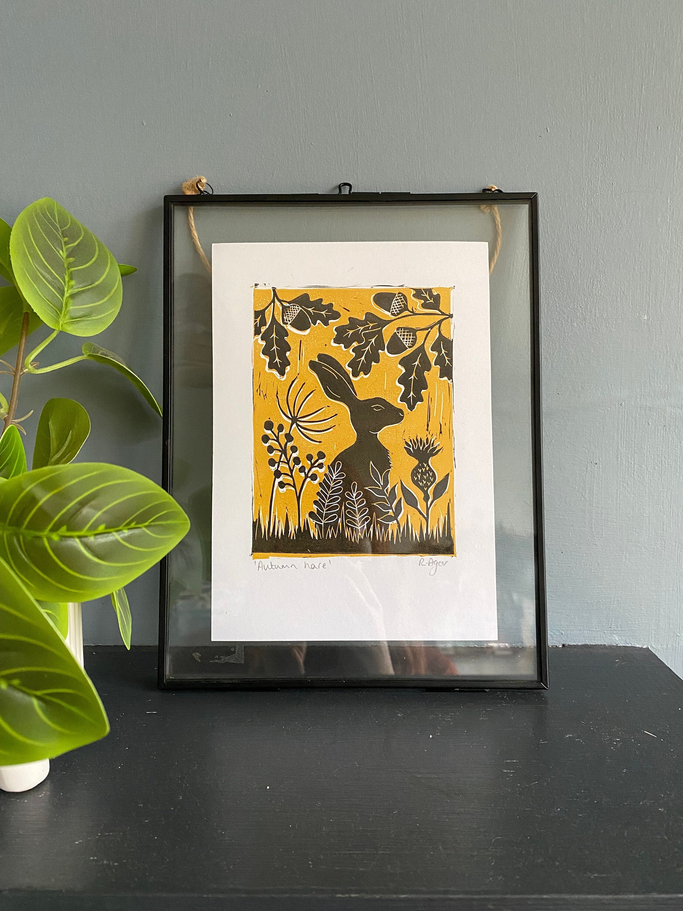 Original 'autumn Hare' Lino Print | Prints | Home Decor | Wall Art ...