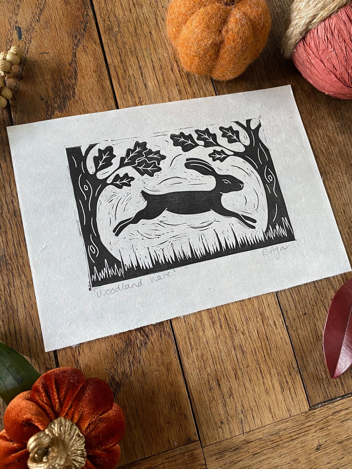 Original 'woodland Hare' Lino Print, Home & Living, Original Wall Art ...