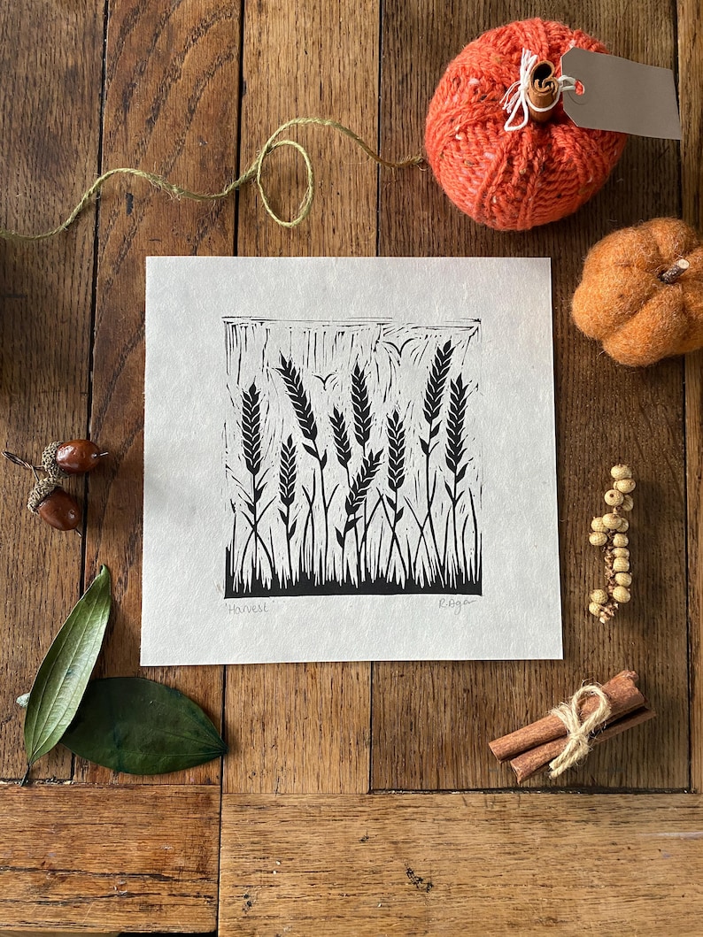 Original 'harvest' Lino Print | Home & Living | Wall Art | Home Decor ...