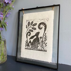 Original 'spring Hare' Lino Print | Home Decor | Wall Art | Home ...