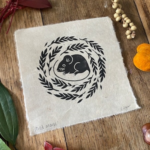 Original 'field Mouse' Lino Print, Nature Themed, Wall Decor, Home and ...