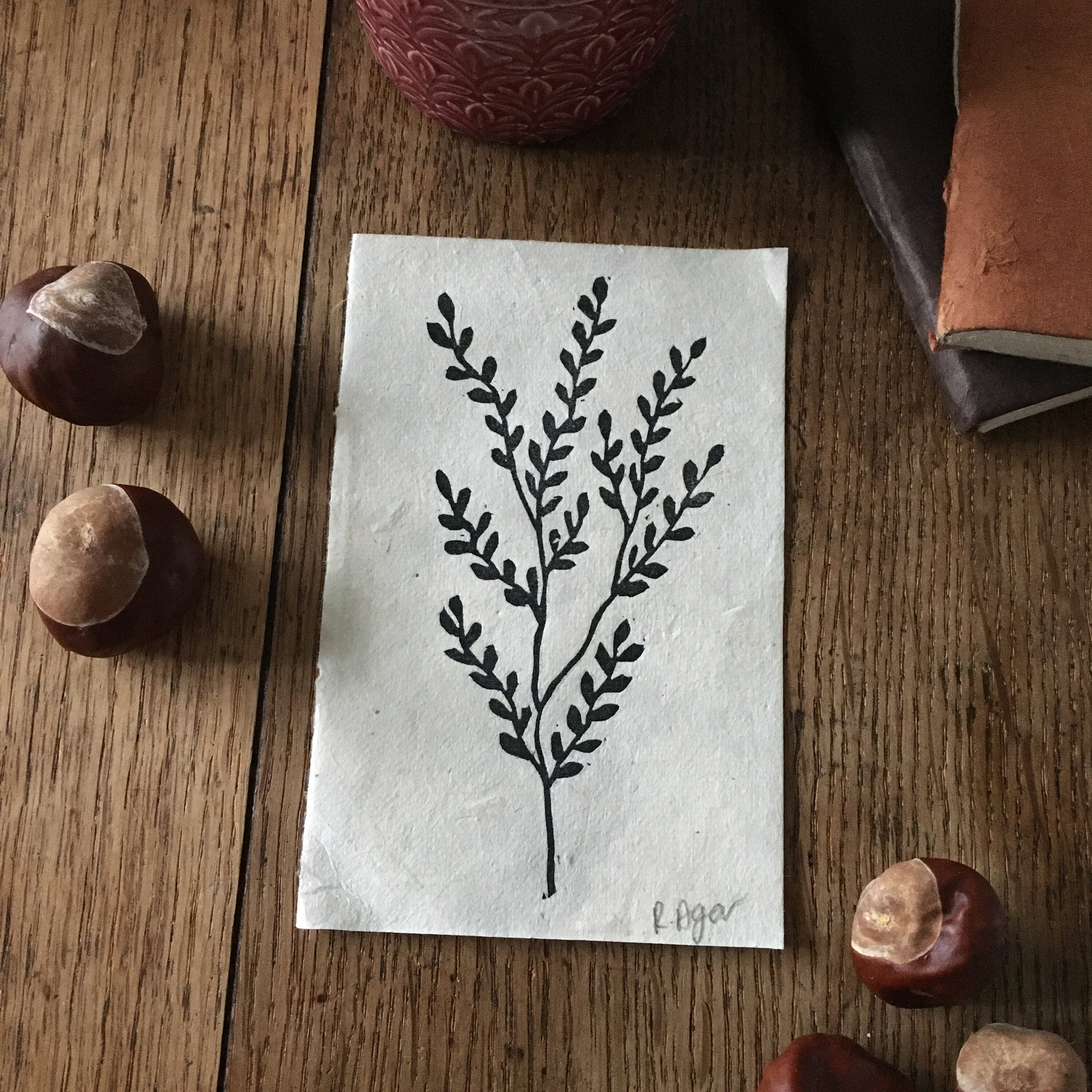 Mini Botanical Lino Print Prints Wood & Linocut Prints | Etsy