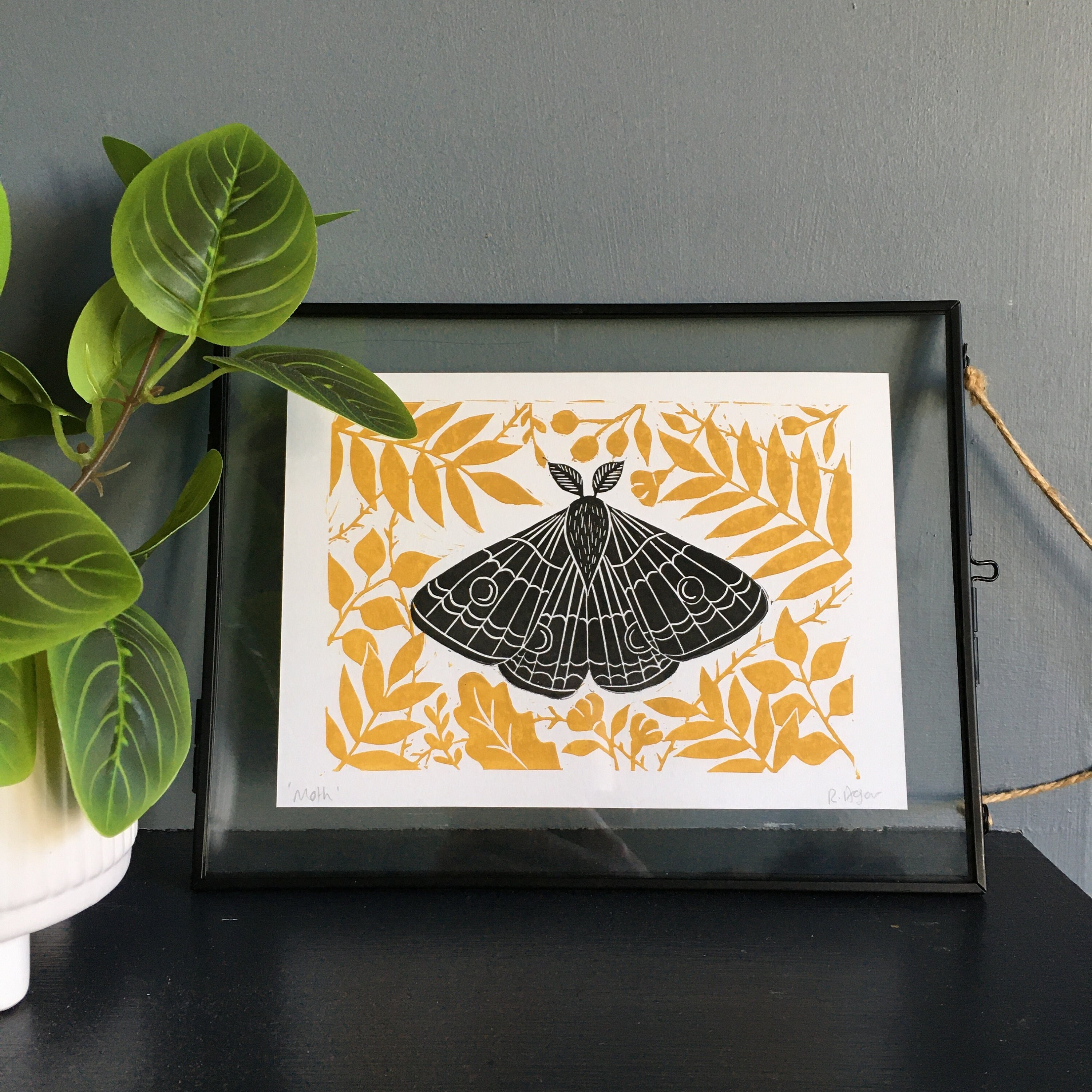 Original 'moth' Lino Print Prints Home & Living - Etsy