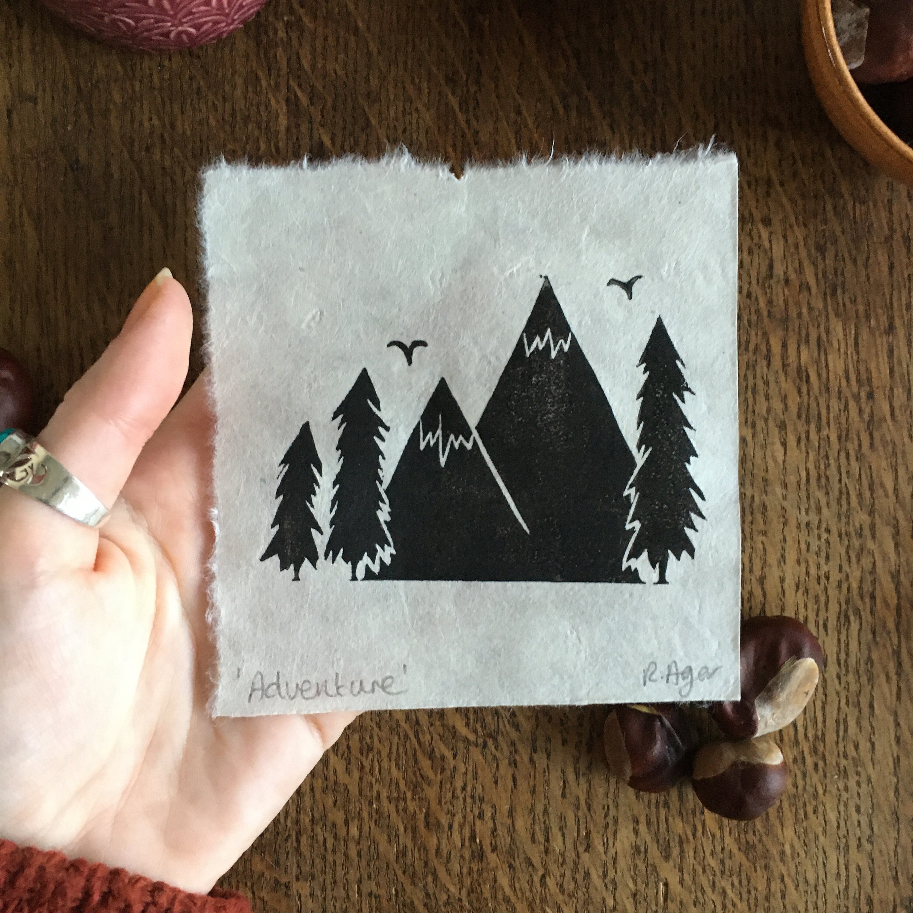 Wood & Linocut Prints two piece lino print of the classic 1973 folk ...