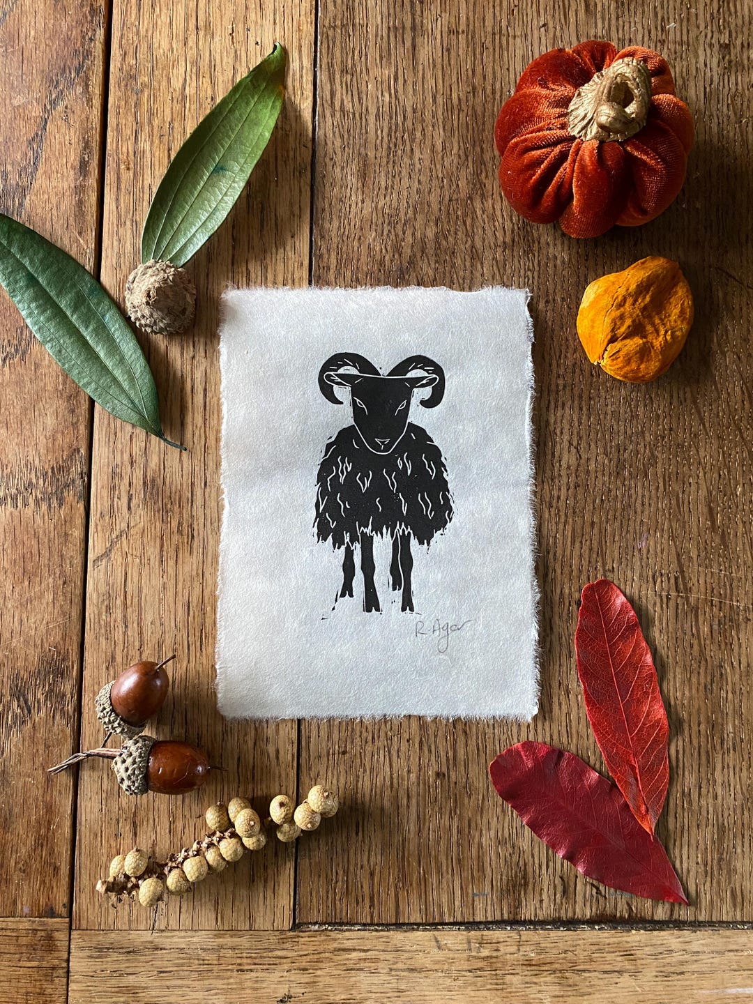 Original Sheep Lino Print | Country & Farmhouse | Mini Prints | Farm ...
