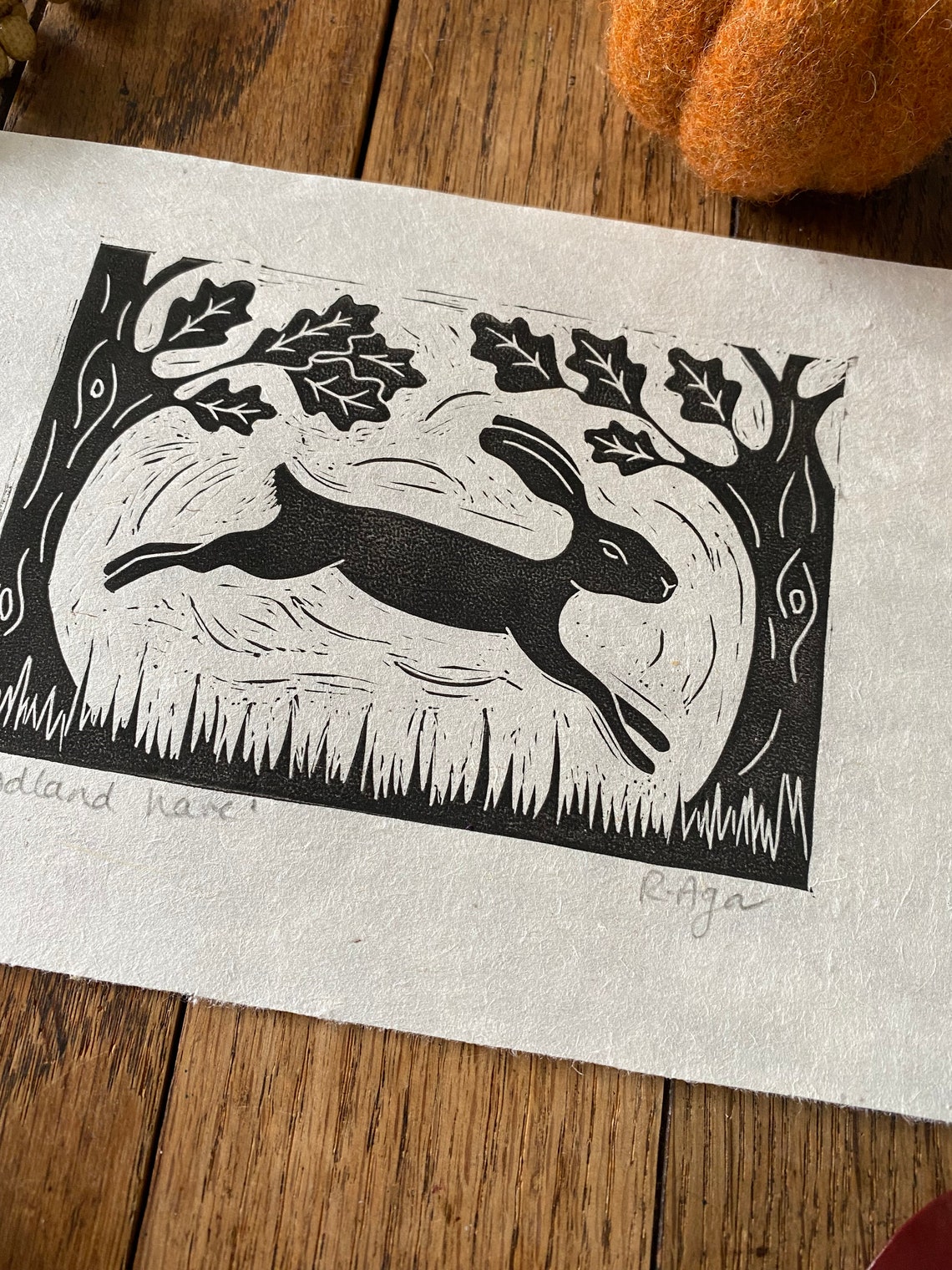 Original 'woodland Hare' Lino Print, Home & Living, Original Wall Art ...