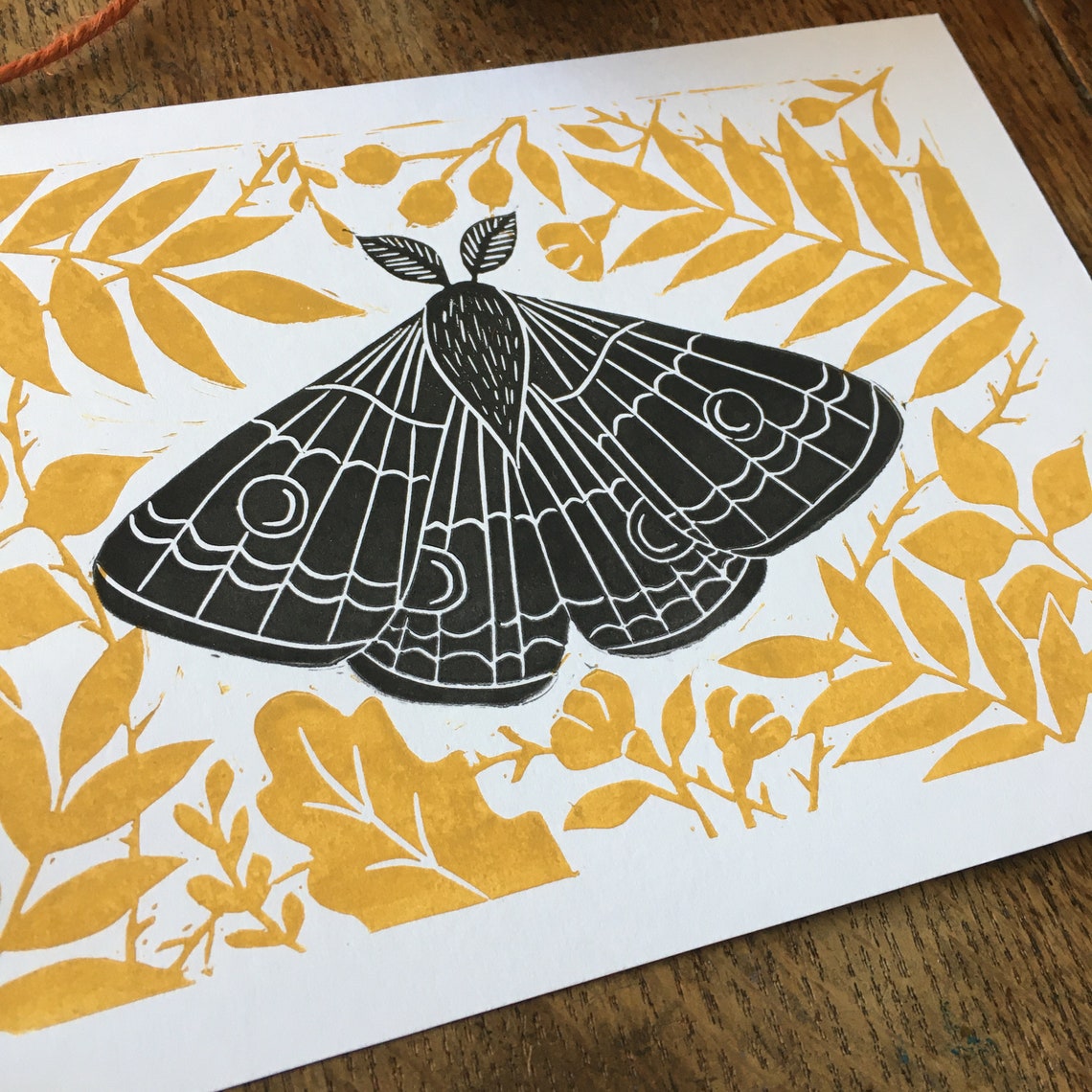 Original 'moth' Lino Print Prints Home & Living - Etsy