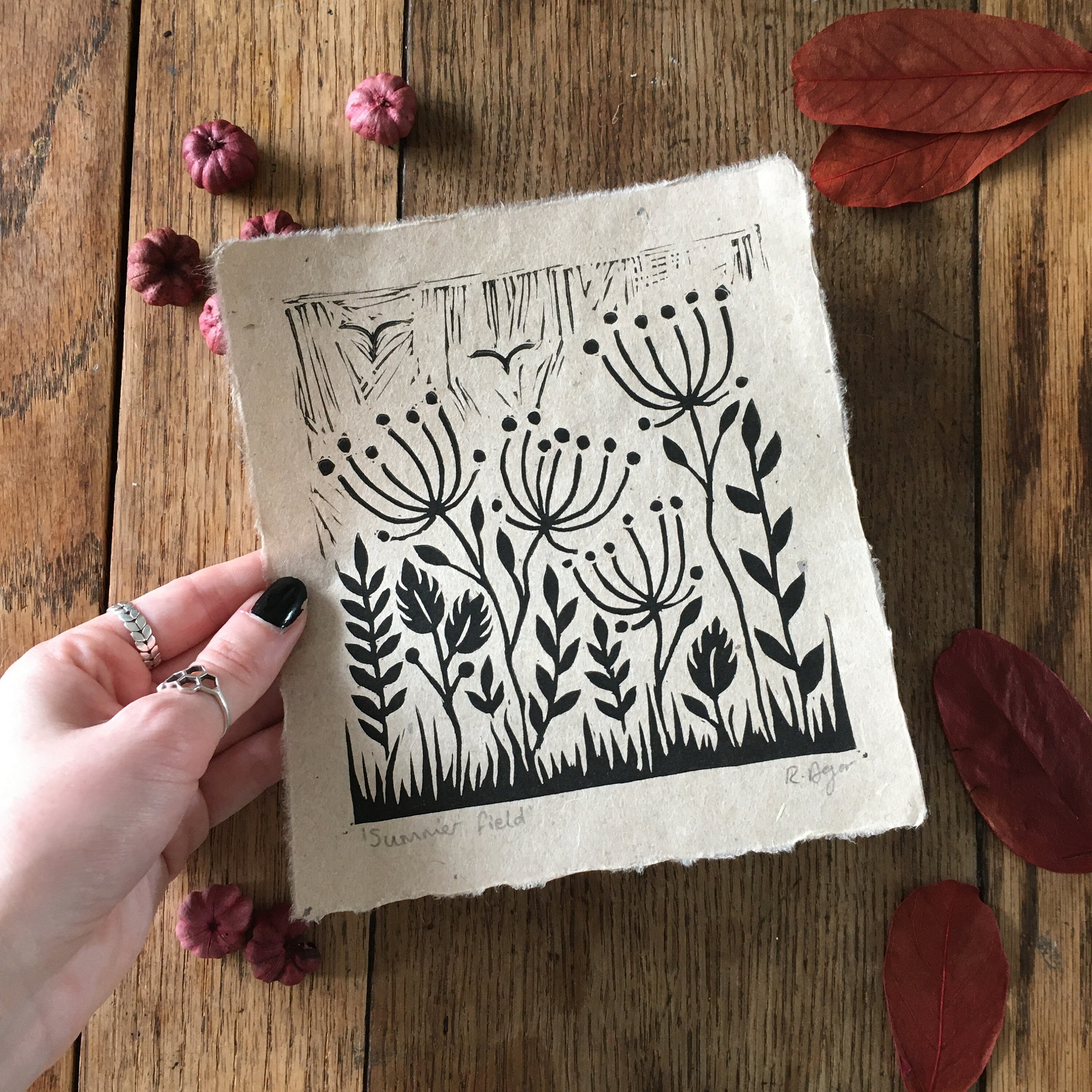 Simple Linoleum Print Designs