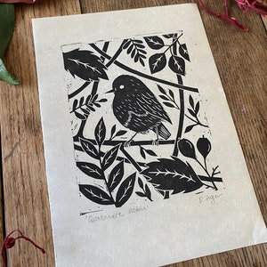 Original 'grasmere Robin' Lino Print | Home & Living | Wall Art | Home ...