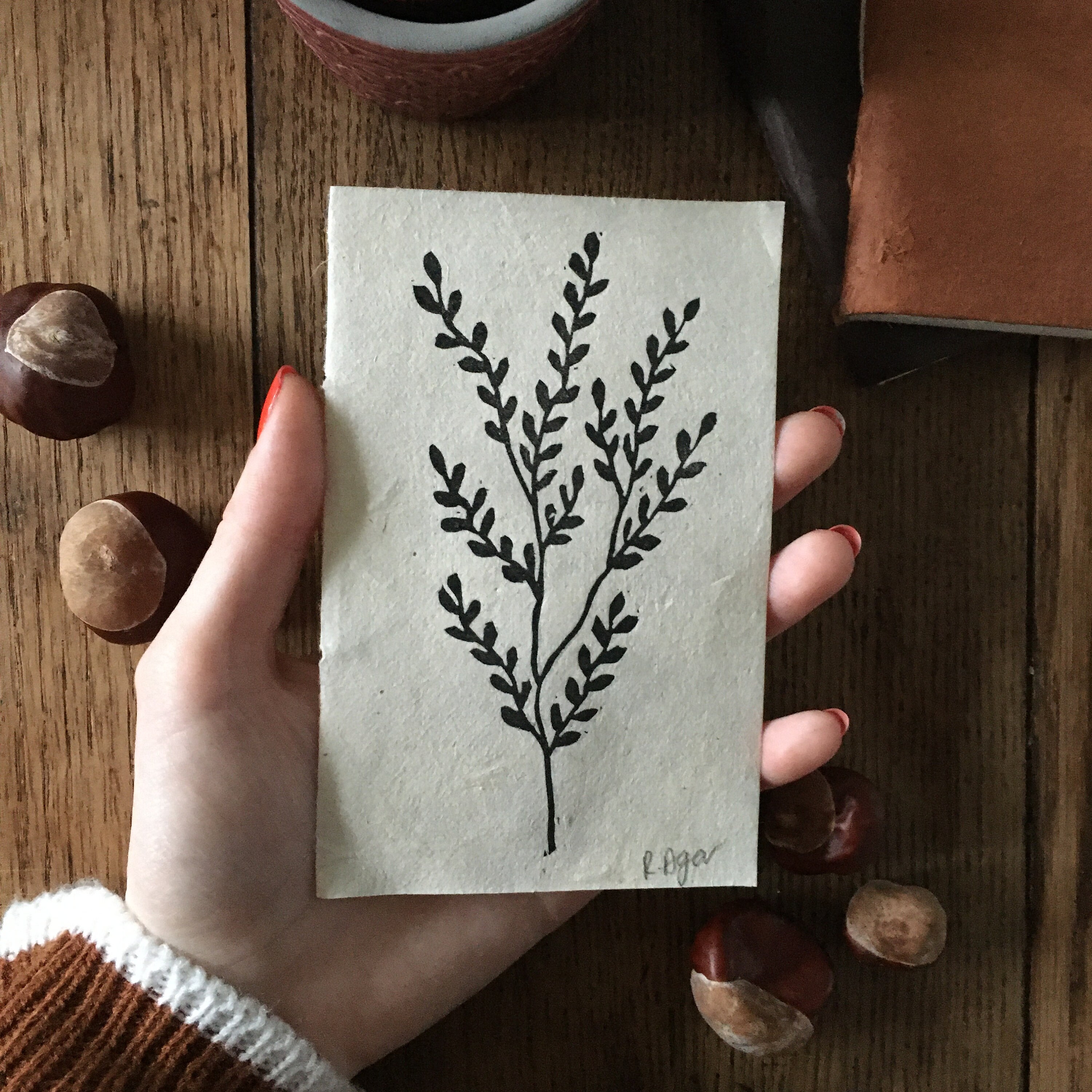 Mini Botanical Lino Print Prints Wood & Linocut Prints | Etsy