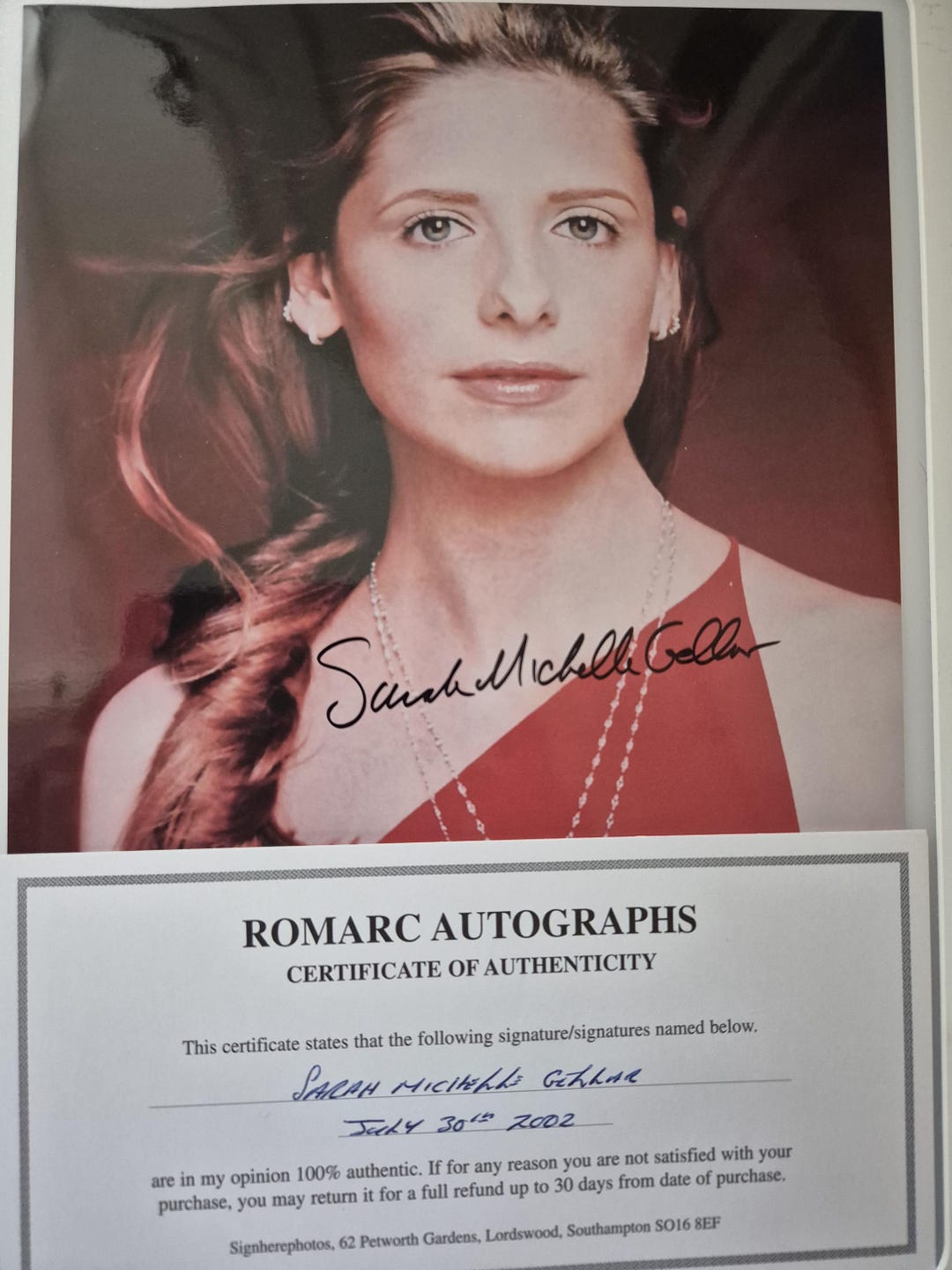 Buffy the Vampire Slayer Sarah Michelle Gellar Signed Autograph COA ...