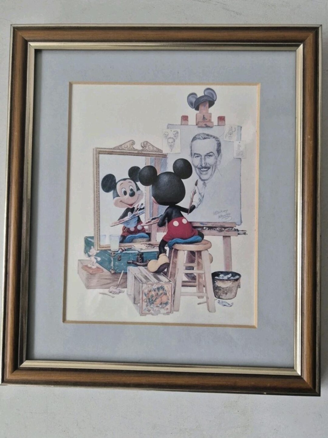 Original WALT DISNEY Art Print Mickey Mouse Painting Walt Disney RARE ...