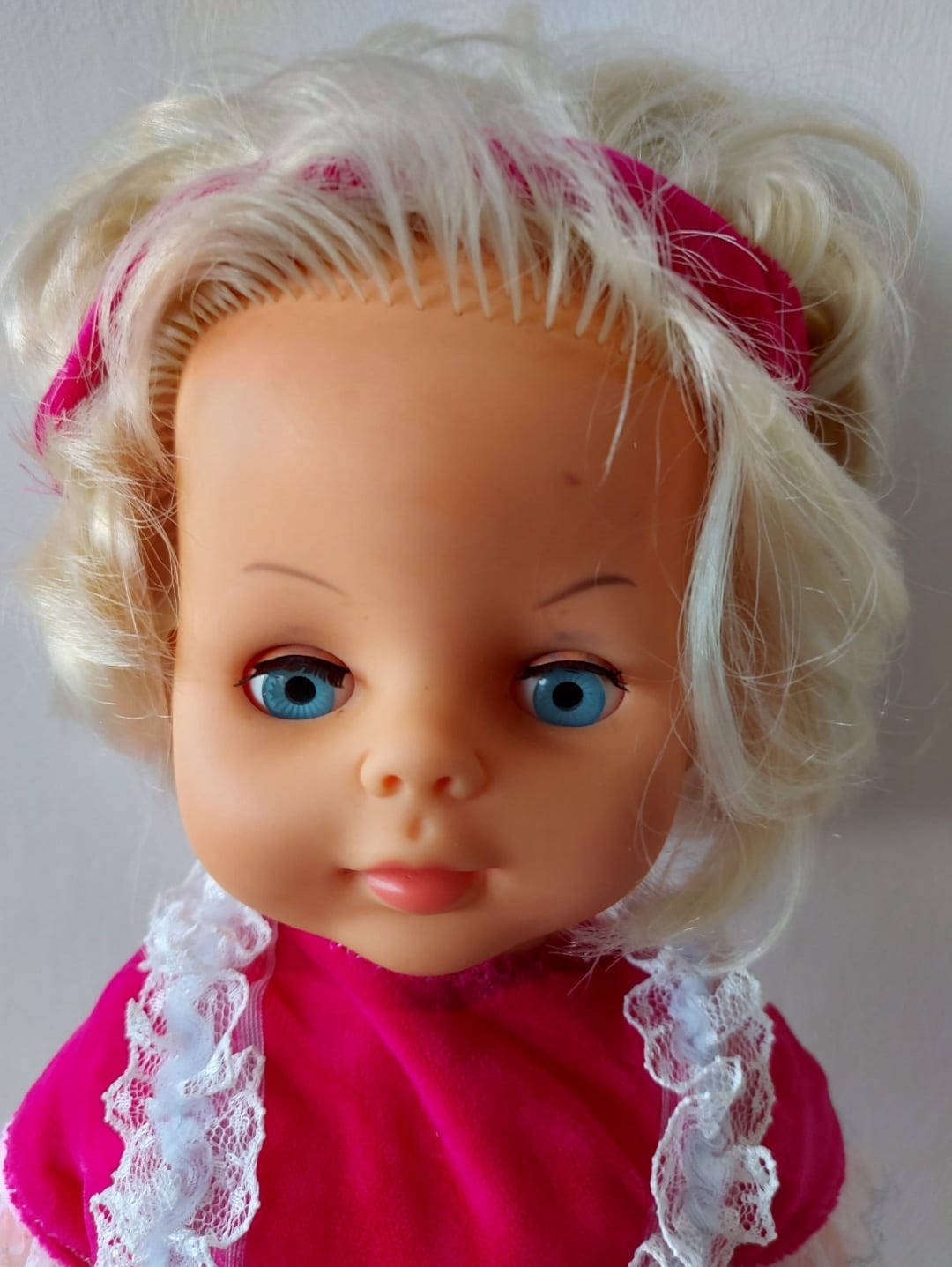 Vintage Palitoy 3047 18F7 Pull String Talking Doll 22" Pink Velvet ...