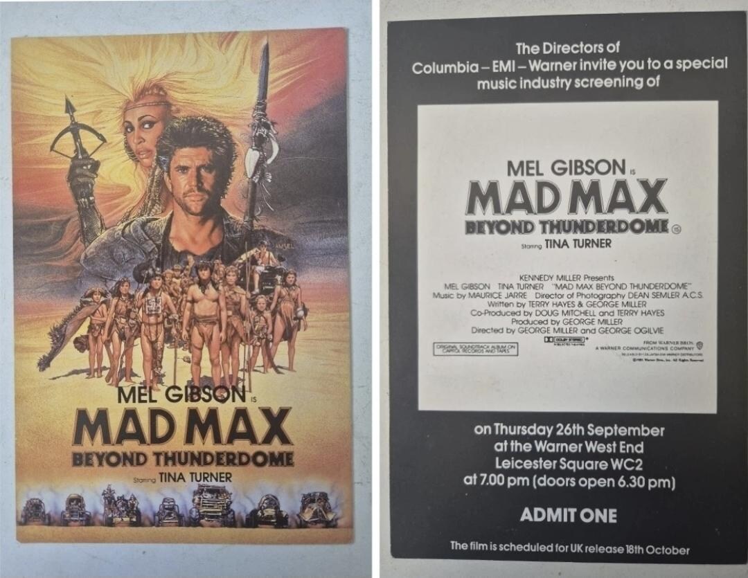 Mad Max Beyond the Thunderdome Special Screening Ticket Rare 1985 - Etsy