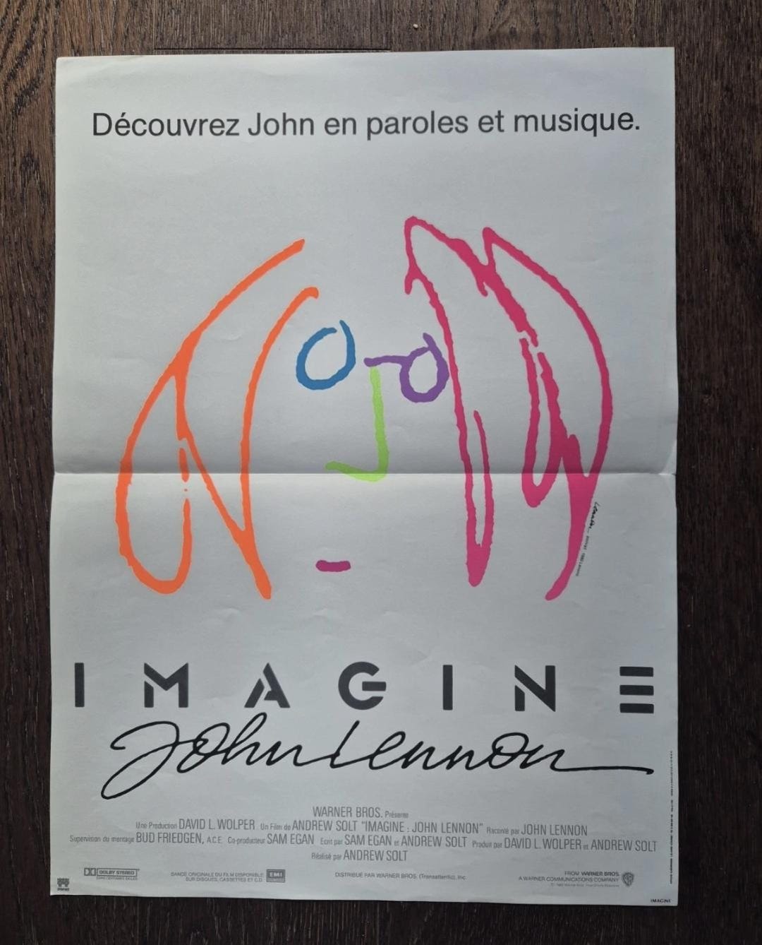 John Lennon Imagine Documentary Film Movie French Poster 1988 Beatles ...