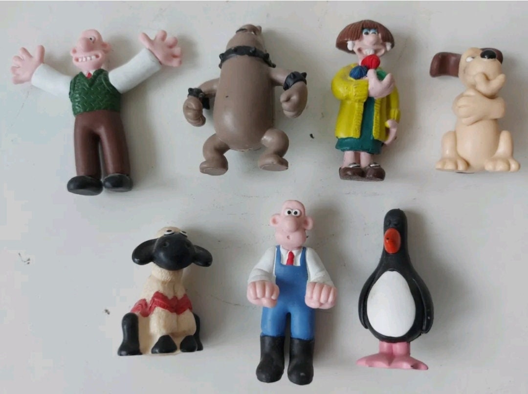 Wallace and Gromit Figures X 7 Nick Park Aardman Animation 1989 Vintage ...