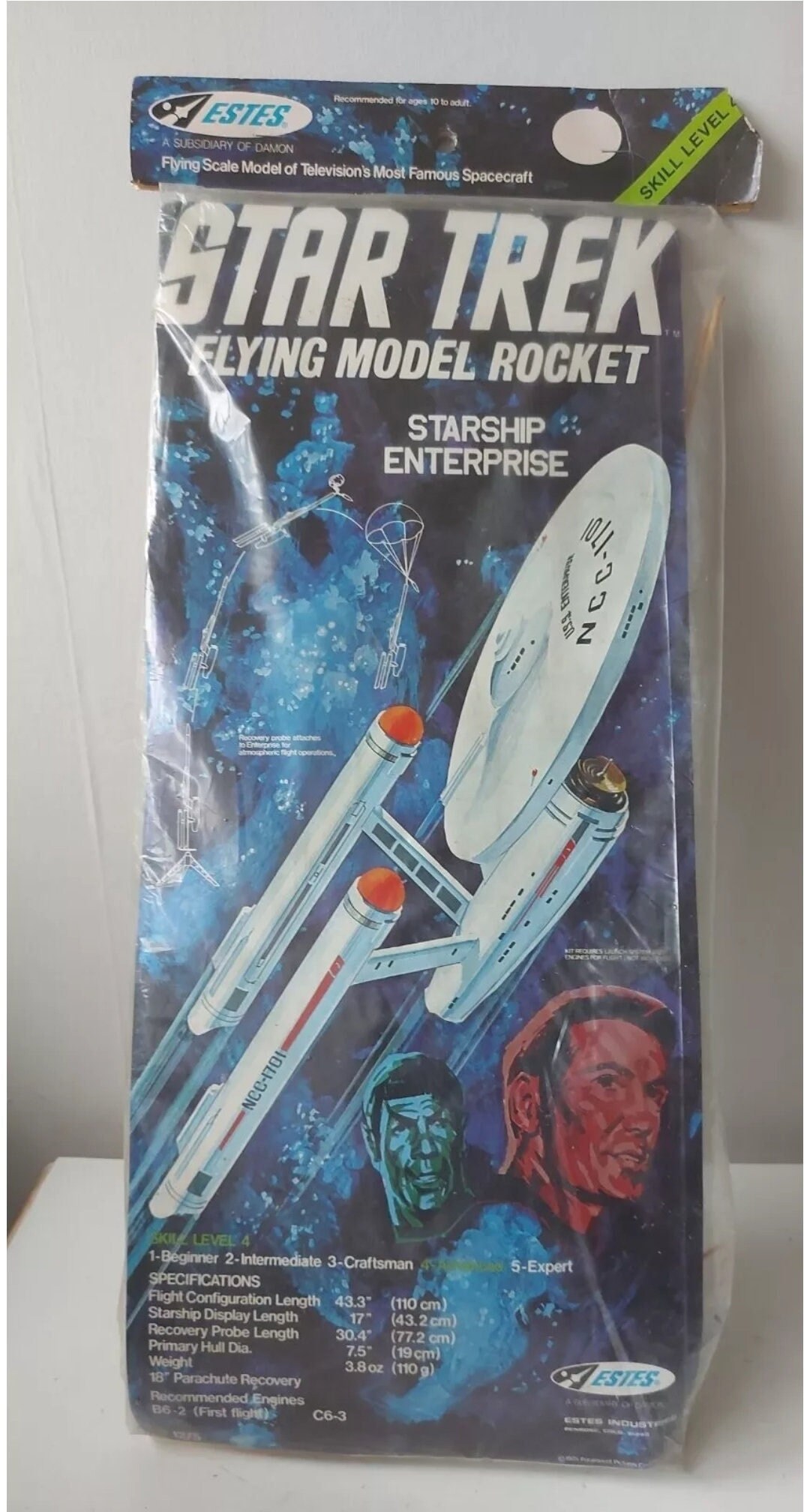 Star Trek Flying Model Rocket Starship Enterprise Vintage 1975 Estes ...