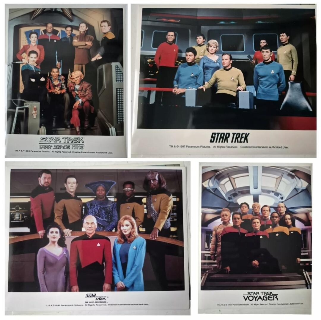 Star Trek Glossy Lobby Card Bridge Crew Set TOS, TNG, DS9, Voyager Rare ...
