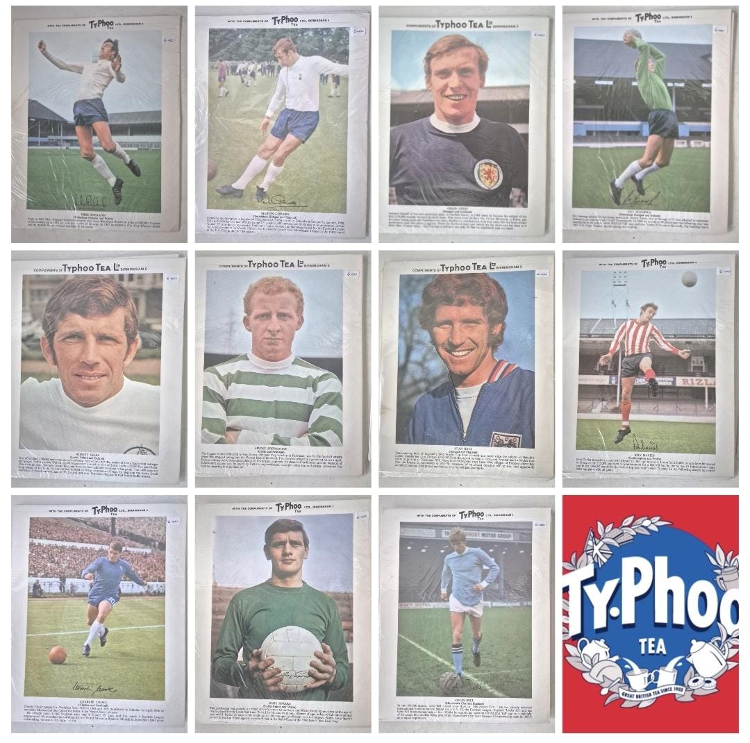 Typhoon Tea Large International Football Stars 1969 Cards A4 Preminum ...